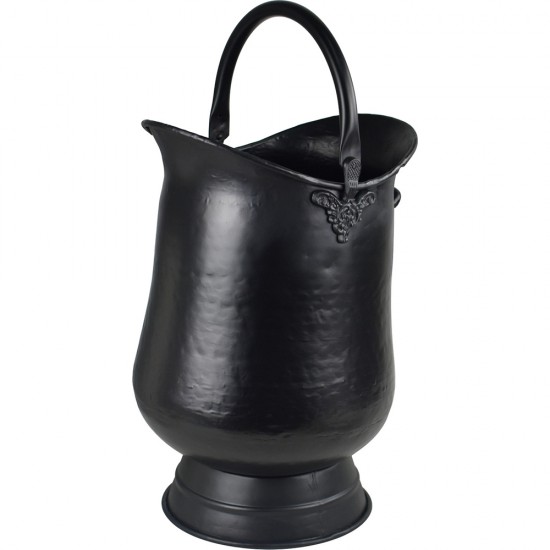 Elongated Tall Coal Scuttle Hod Bucket Antique Style with Casted Handles