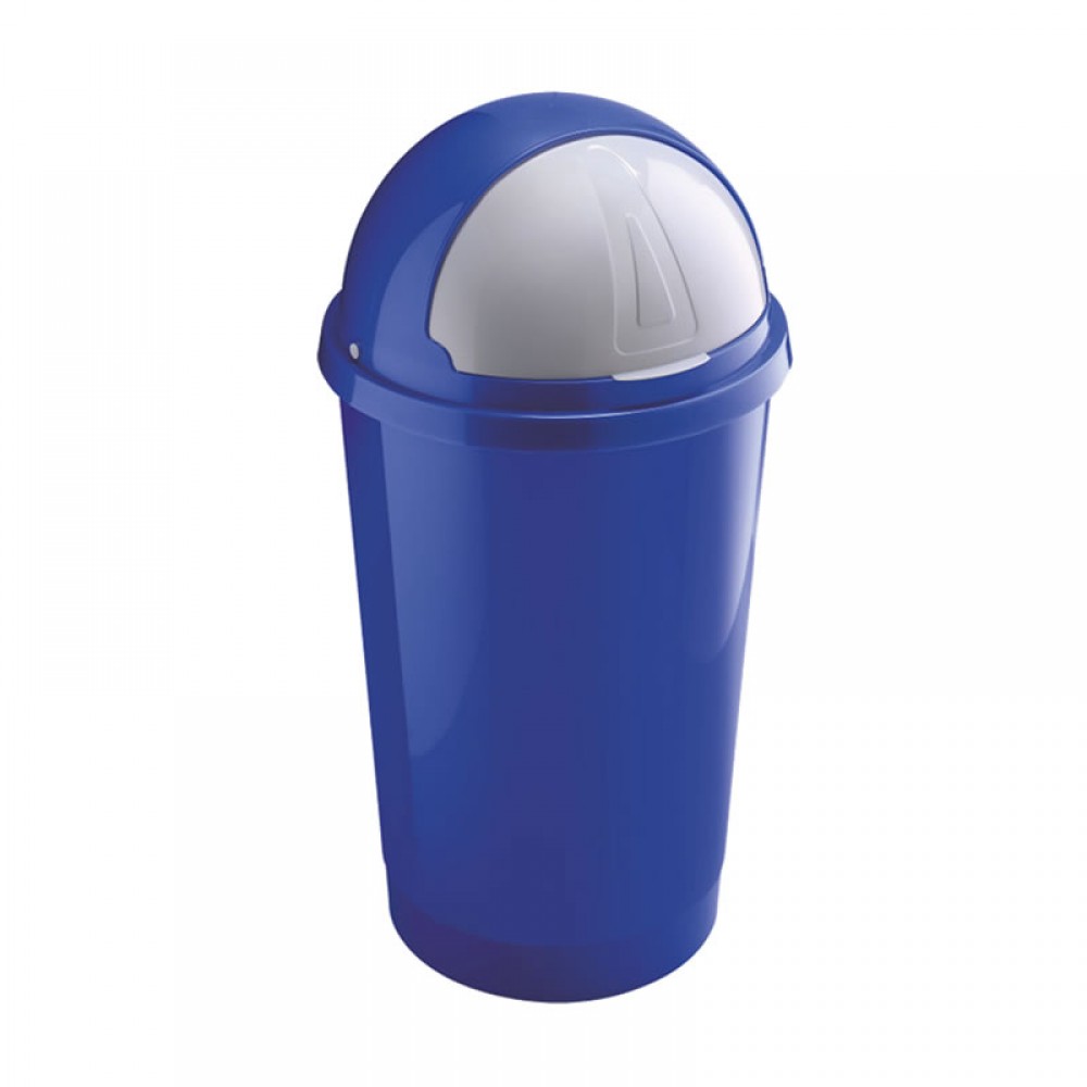 50L Bullet Bin Kitchen Waste Rubbish Bin Plastic Roller Bullet Top Lid ...