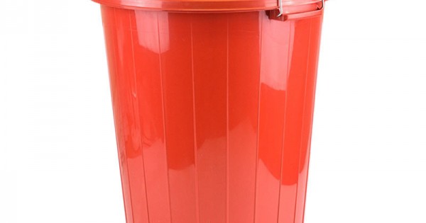 Large Lock Bin Garden Rubbish Waste Bin Locking Lid 90L Litre Red ...