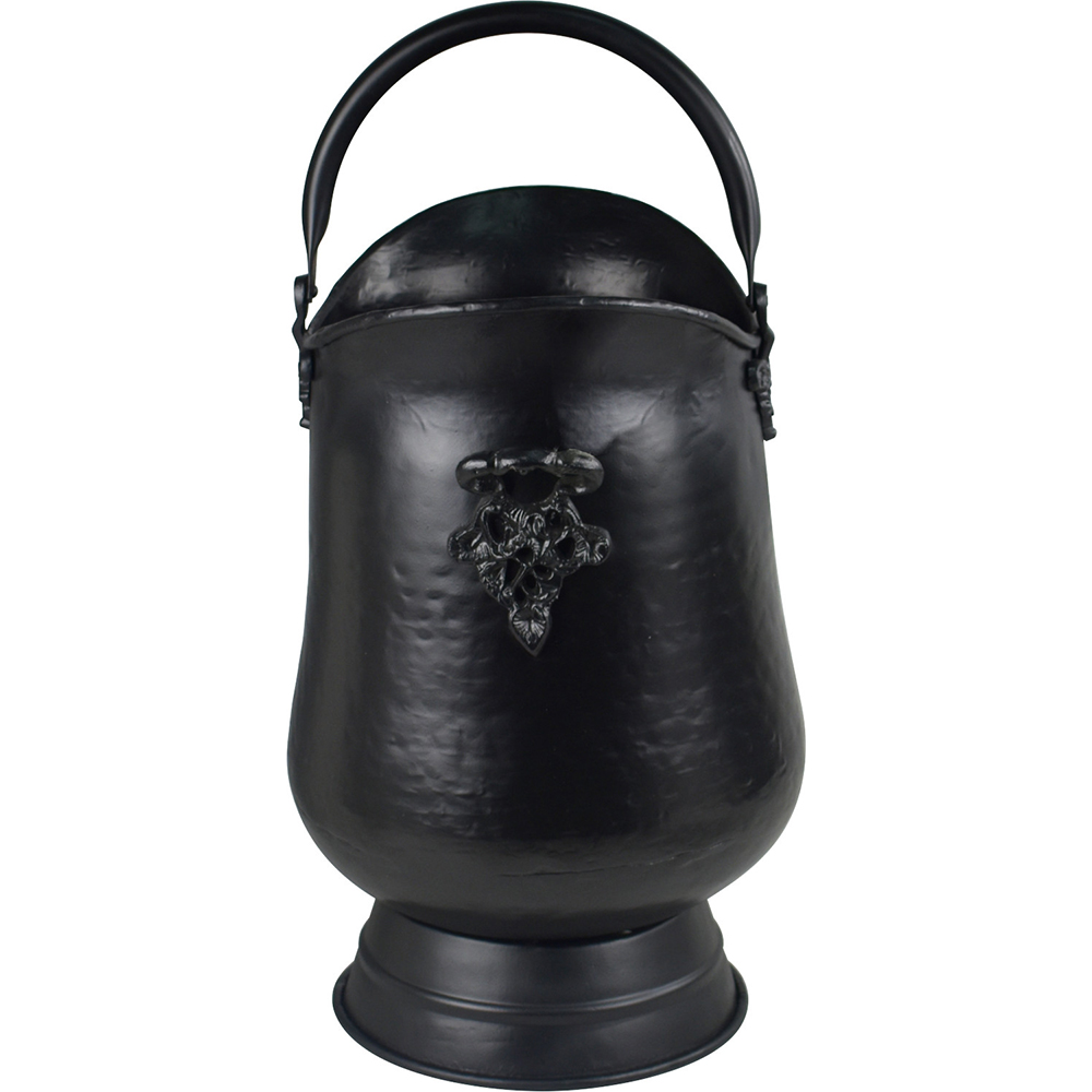 Elongated Tall Coal Scuttle Hod Bucket Antique Style with Casted Handles