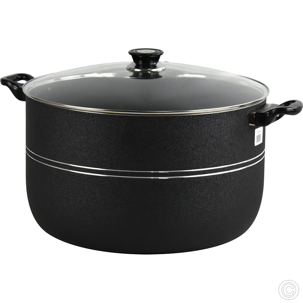 Large Non-Stick Casserole Set 2Pcs Stockpot Set (30 & 32cm, Black ...