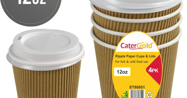 Ripple Cup with Lid 12oz 4pk