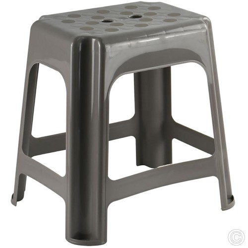 Heavy Duty Plastic Sitting Stool Stackable Large White