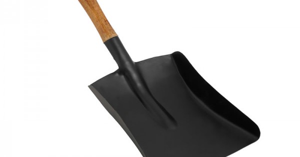 Galvanised Coal Shovel Black Wooden Handle
