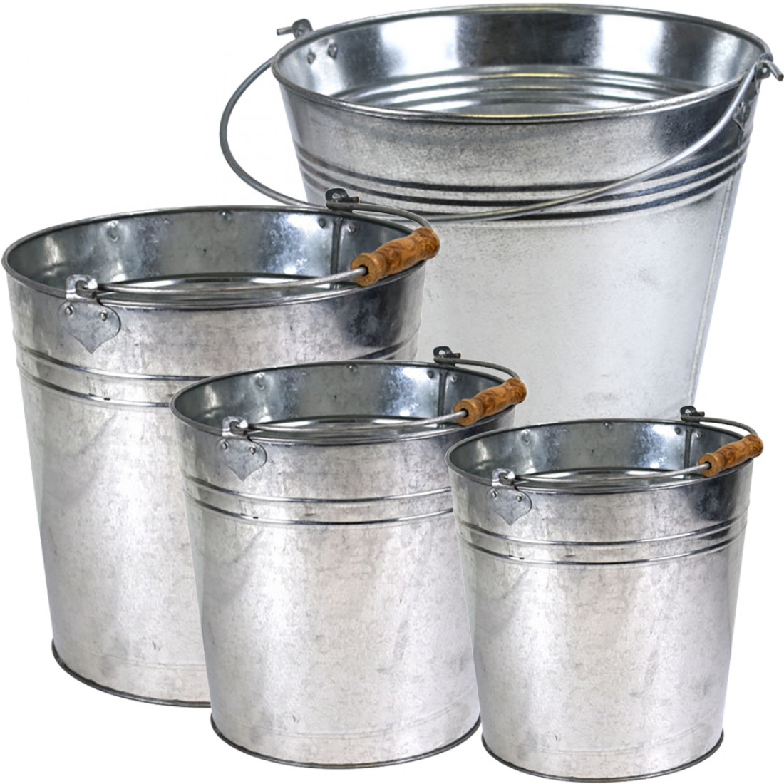 Galvanised Metal Bucket - Available in 4 Sizes | Rust-Resistant, Multi ...