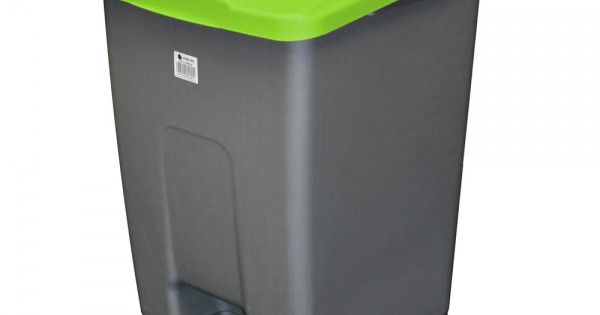 Wheelie Bin 100L Green Lid Large Waste Rubbish Recycling Pedal Bin with ...