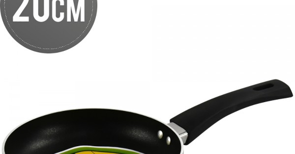 Ashley Non Stick Frying Pan 20cm 3MM Aluminium Long Handle Black