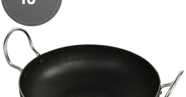 Black Iron Kadai Wok 10''