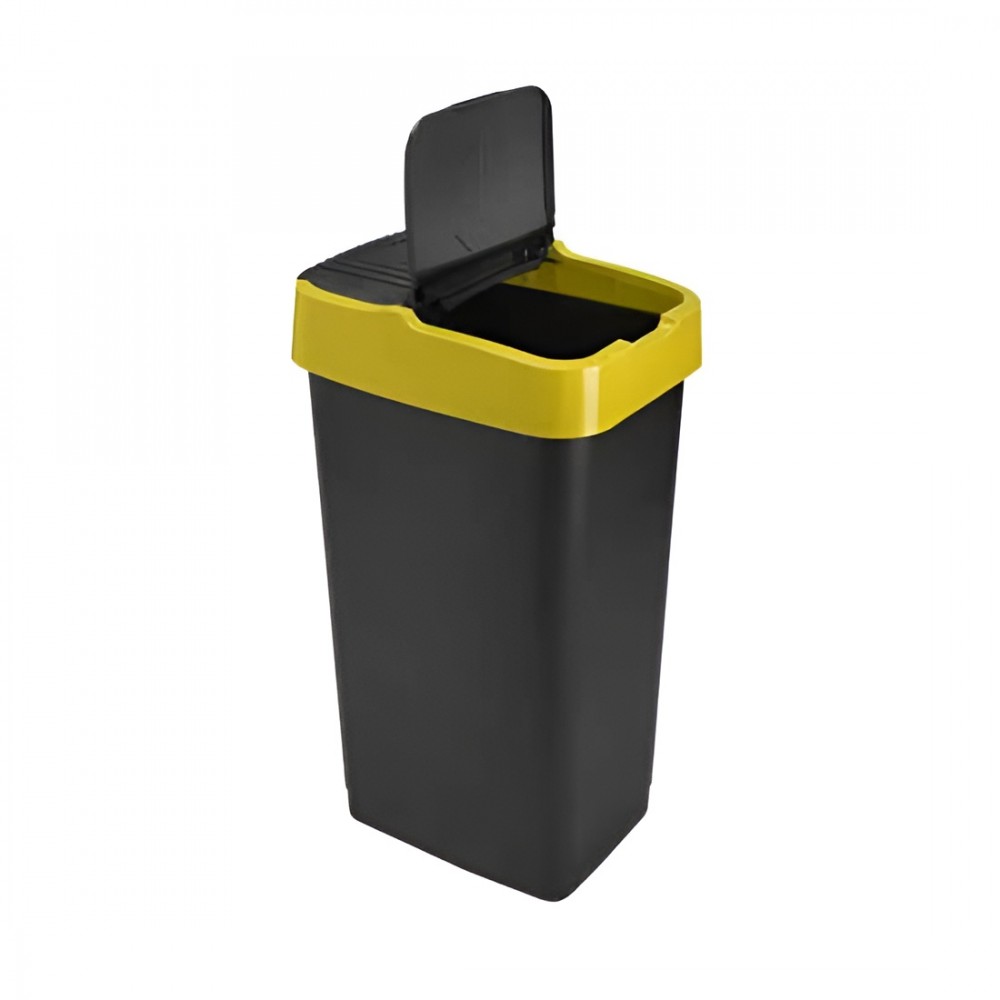 3-Pack 18L Plastic Swing Bin Indoor Recycling Bin - Colour Coded Double ...