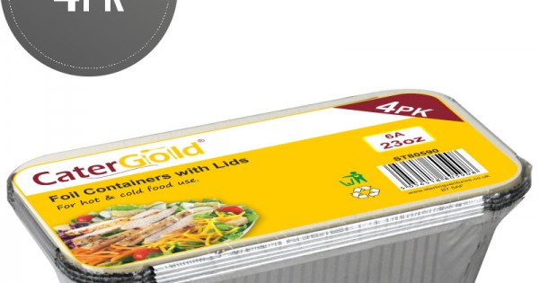 Catergold Aluminium Foil Container Takeaway Food Containers with Lids ...