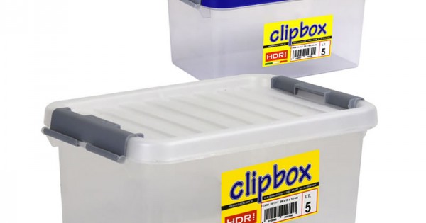 Plastic Storage Box With Clip Lid 5L